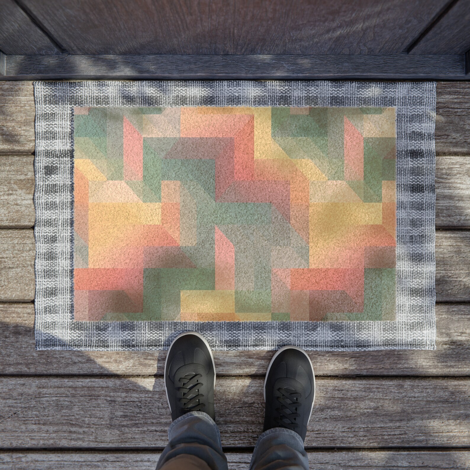 Abstract Doormat Modern Welcome Mat Colorful Door Mat Indoor Rug for ...