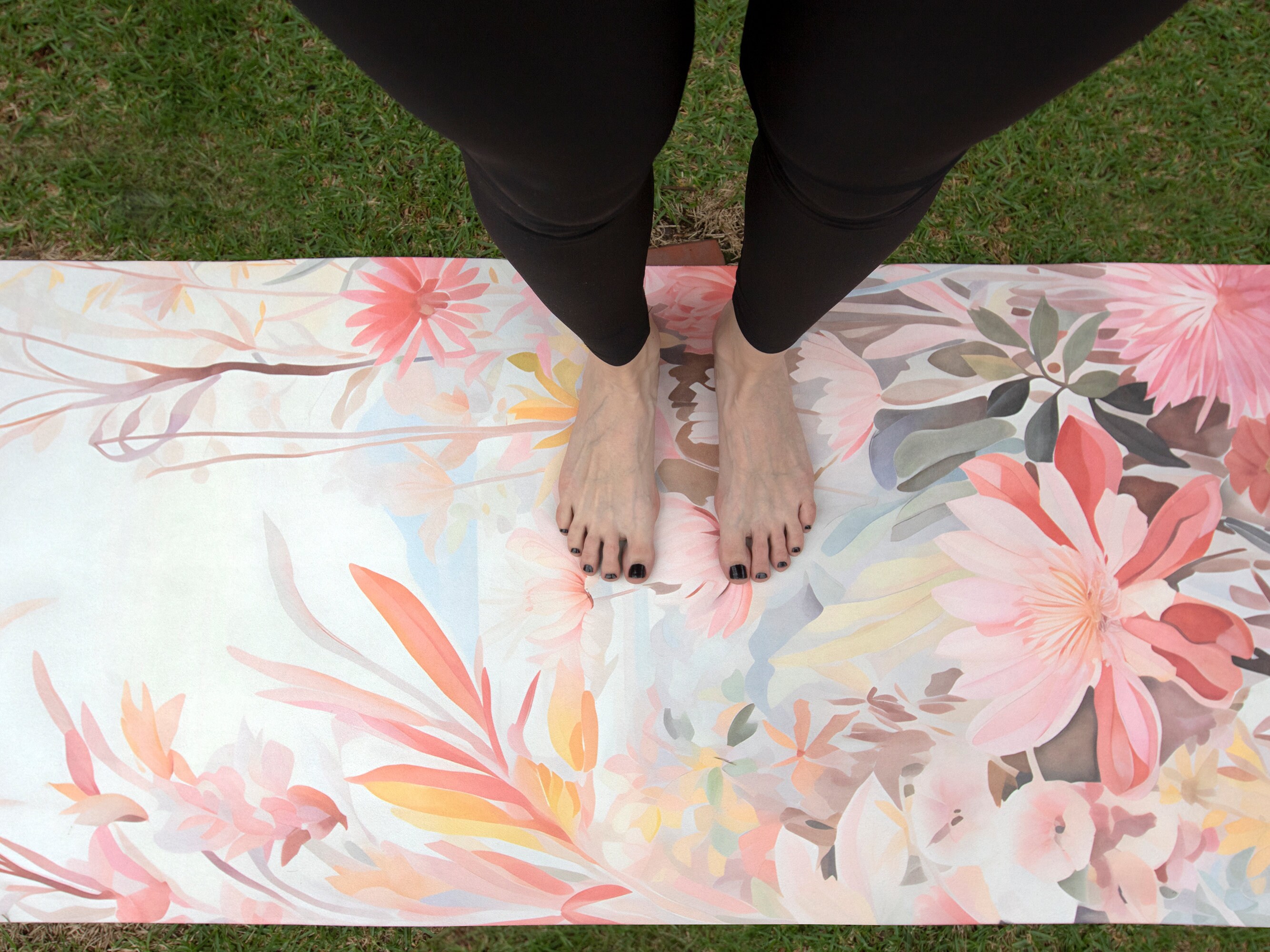 Lightweight Boho Yoga Mat Floral Workout Accessory for Woman Birthday ...