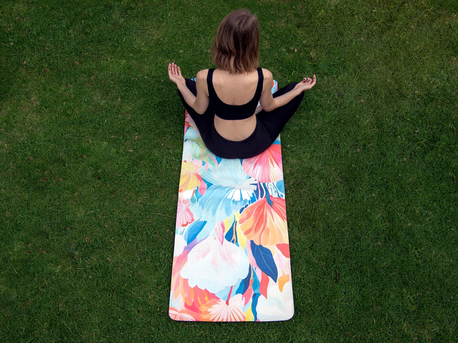Abstract Floral Yoga Mat Personalized Gift Yoga Teacher Friend Gift for ...