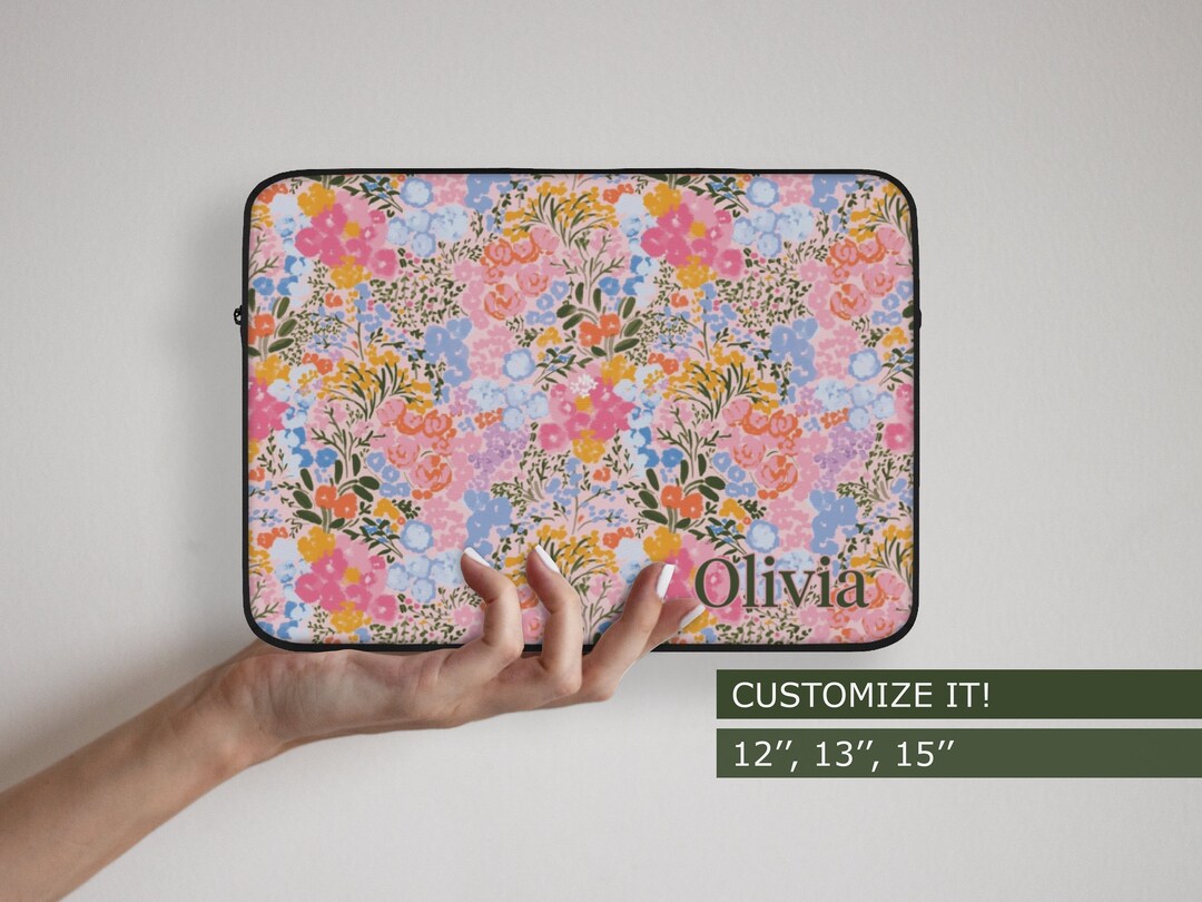Aesthetic Laptop Sleeve Floral Custom Laptop Case 12 13 15 Inch ...
