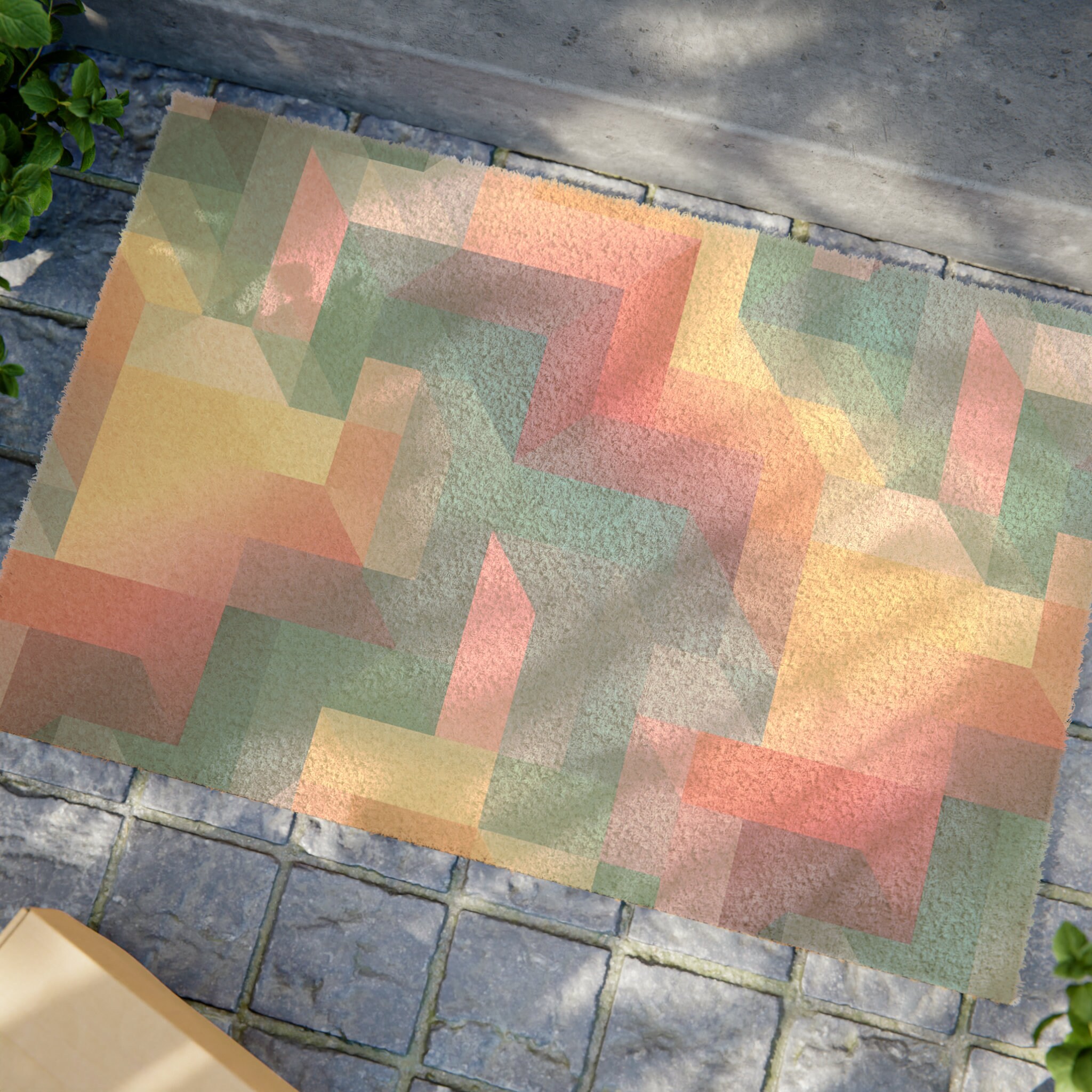 Abstract Doormat Modern Welcome Mat Colorful Door Mat Indoor Rug for ...