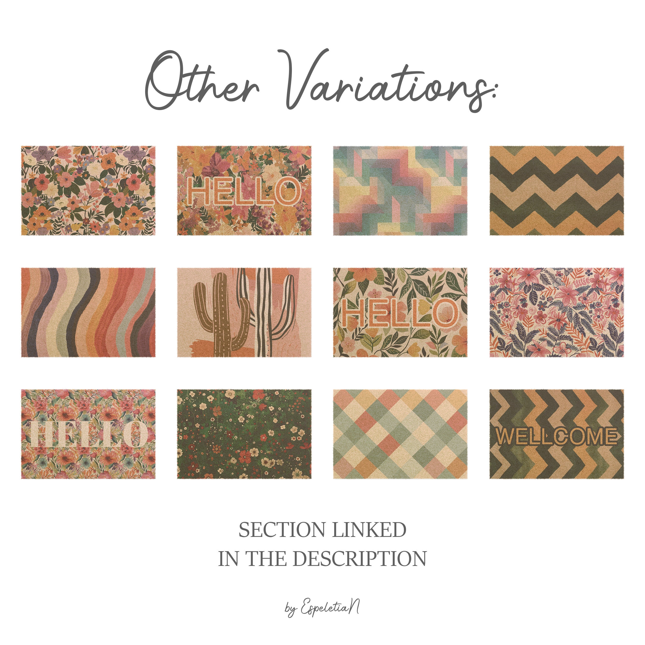 Abstract Doormat Modern Welcome Mat Colorful Door Mat Indoor Rug for ...