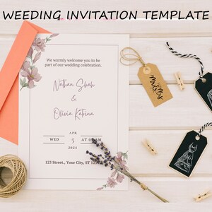 Simple Weeding Invitation Template Editable Weeding Invitation Template ...