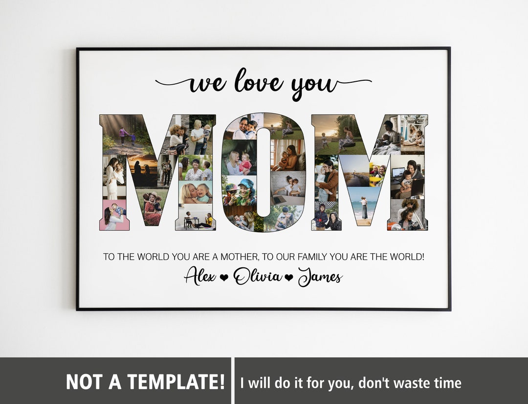 Personalized Mom Photo Collage, Mothers Day Gift From Kids, Gift for ...
