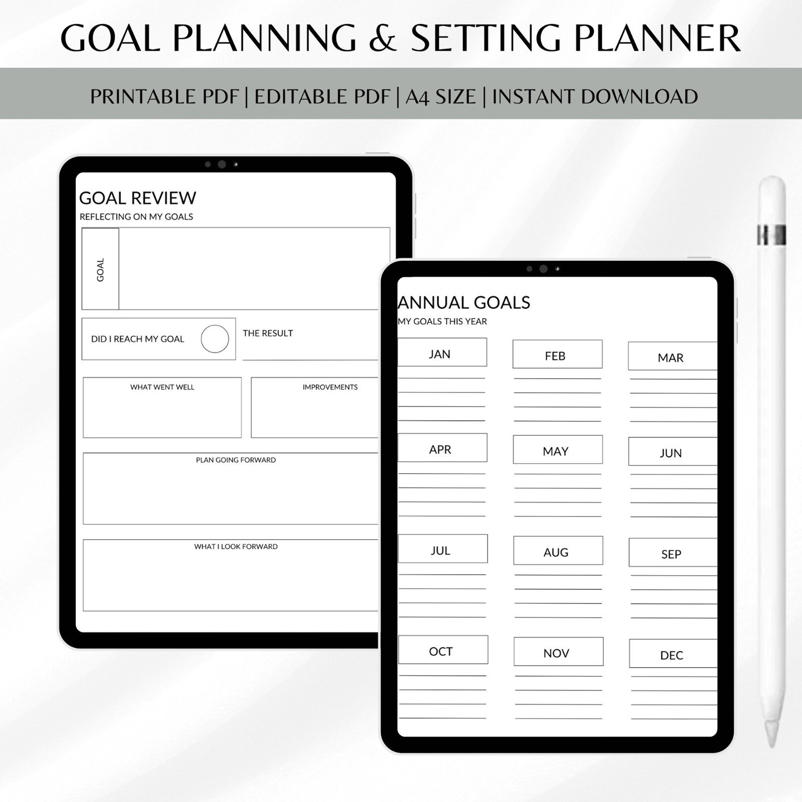 Printable Goal Planner Bundle, Daily, Weekly, Monthly, Quarterly ...