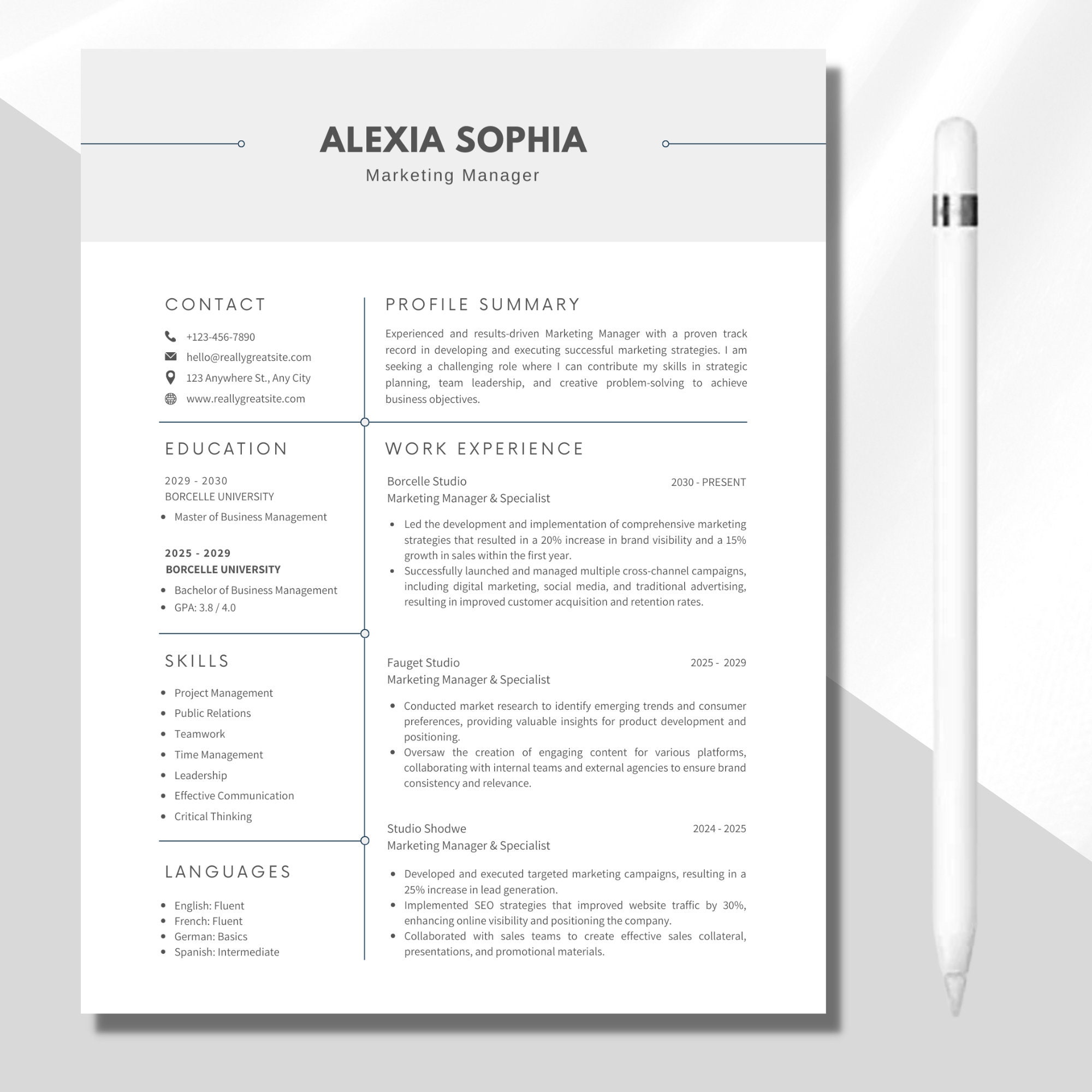 Best Professional Resume Template for Google Docs, Microsoft Word ...