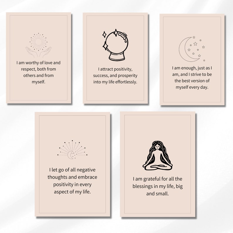 Affirmation Cards, Positive Quote Flash Cards, Affirmations Cards, Self ...