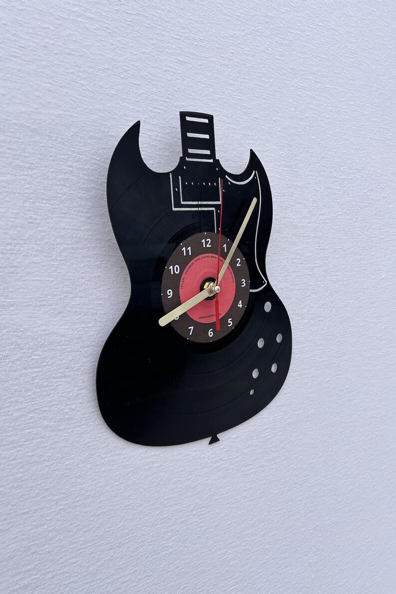 Gibson SG Electric Guitar Vinyl Clock Retro Music Decor Unique Wall Art ...