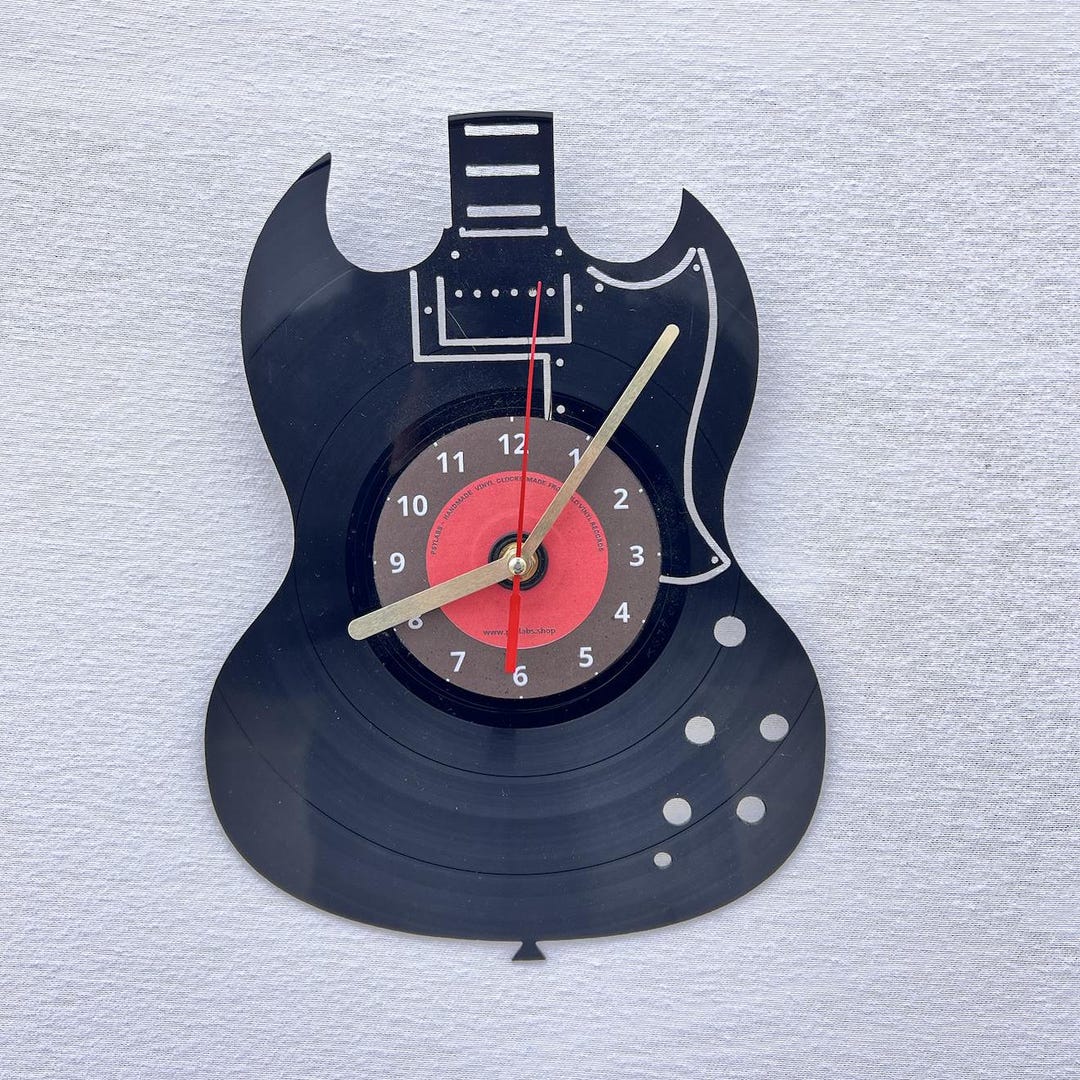Gibson SG Electric Guitar Vinyl Clock Retro Music Decor Unique Wall Art ...