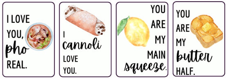 Digital Valentine's Card - Food Puns - Etsy
