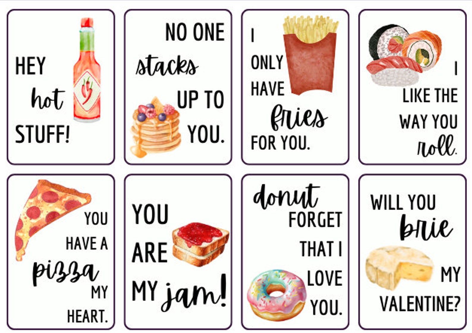 Digital Valentine's Card - Food Puns - Etsy