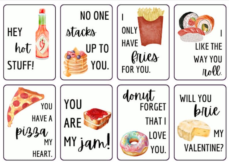 Digital Valentine's Card - Food Puns - Etsy