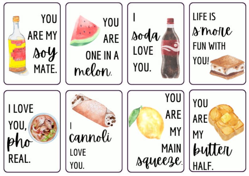 Digital Valentine's Card - Food Puns - Etsy