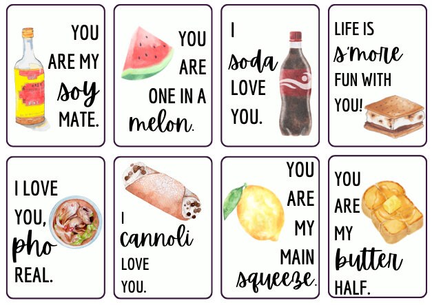 Digital Valentine's Card - Food Puns - Etsy
