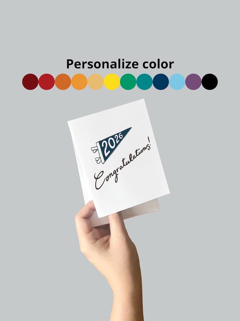 Graduation 2026 Pennant Congratulations Greeting Card | A2 Card With ...