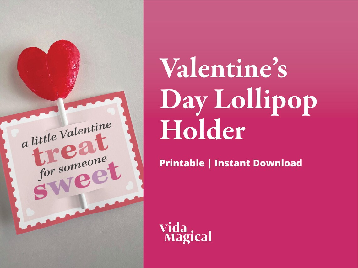 Valentine's Day Lollipop Holder Printable Instant Download Sweat Treat ...