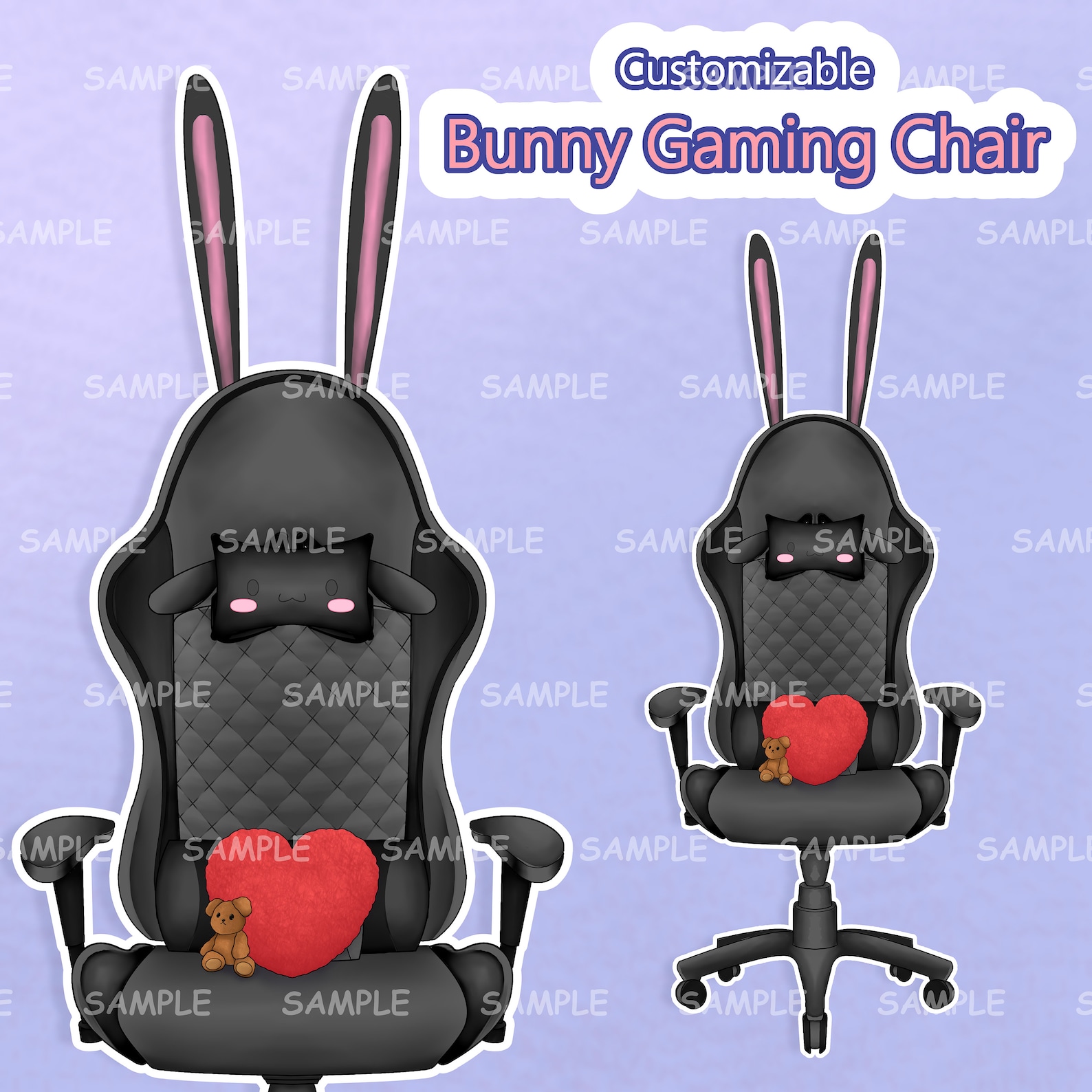Bunny Gaming Chair Asset | Vtuber Gaming Chair | Customizable Streaming ...