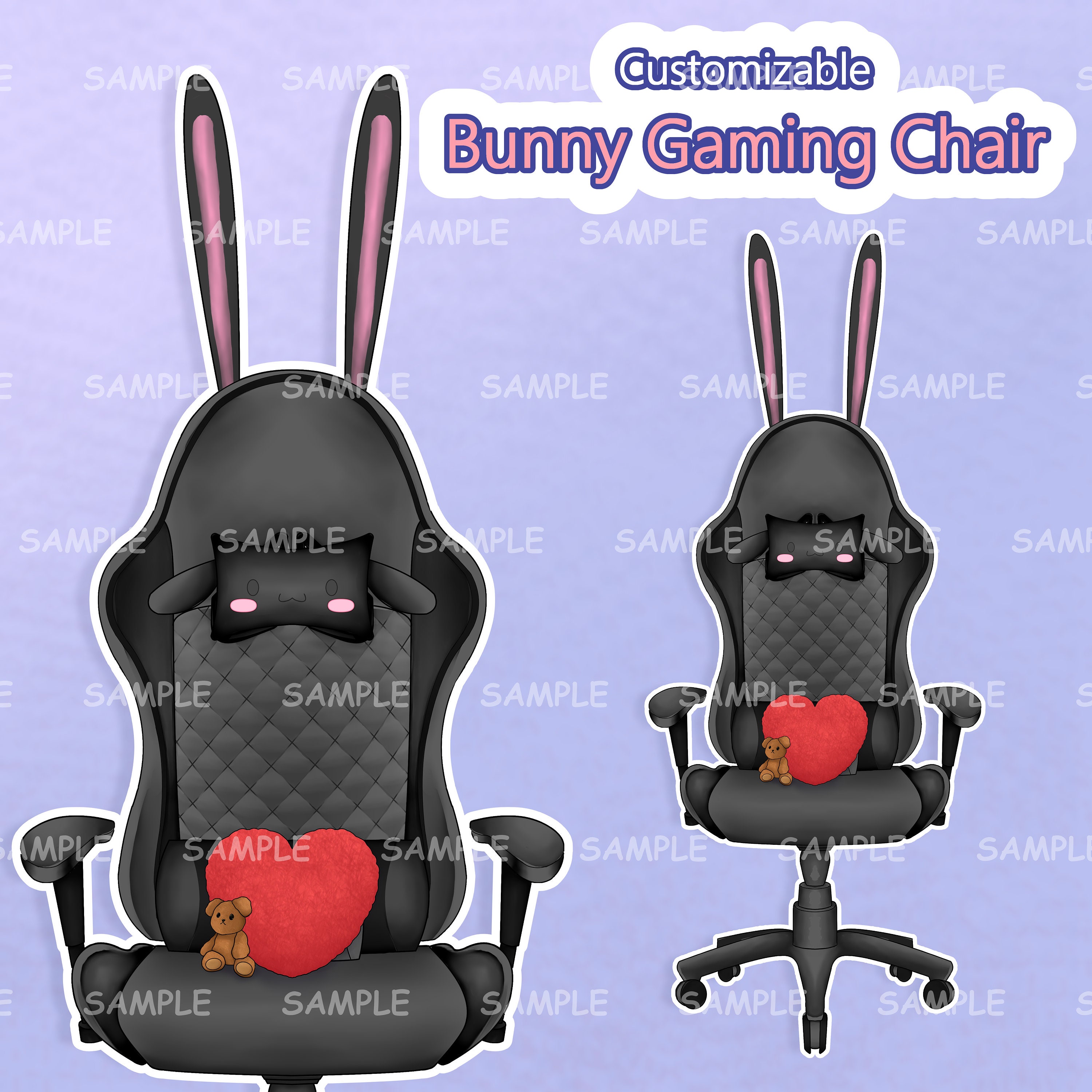 Bunny Gaming Chair Asset | Vtuber Gaming Chair | Customizable Streaming ...