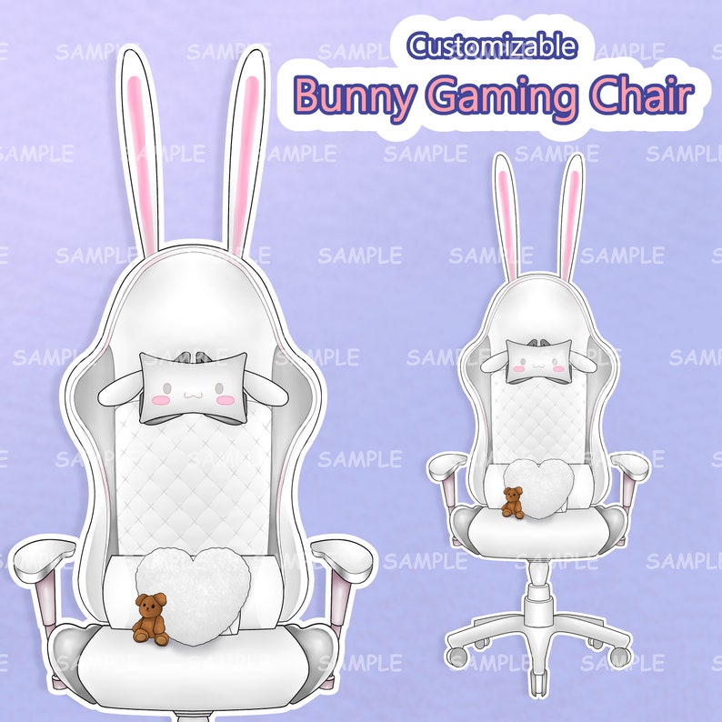 Pink Bunny Gaming Chair Asset | Customizable Vtuber Streaming Chair ...