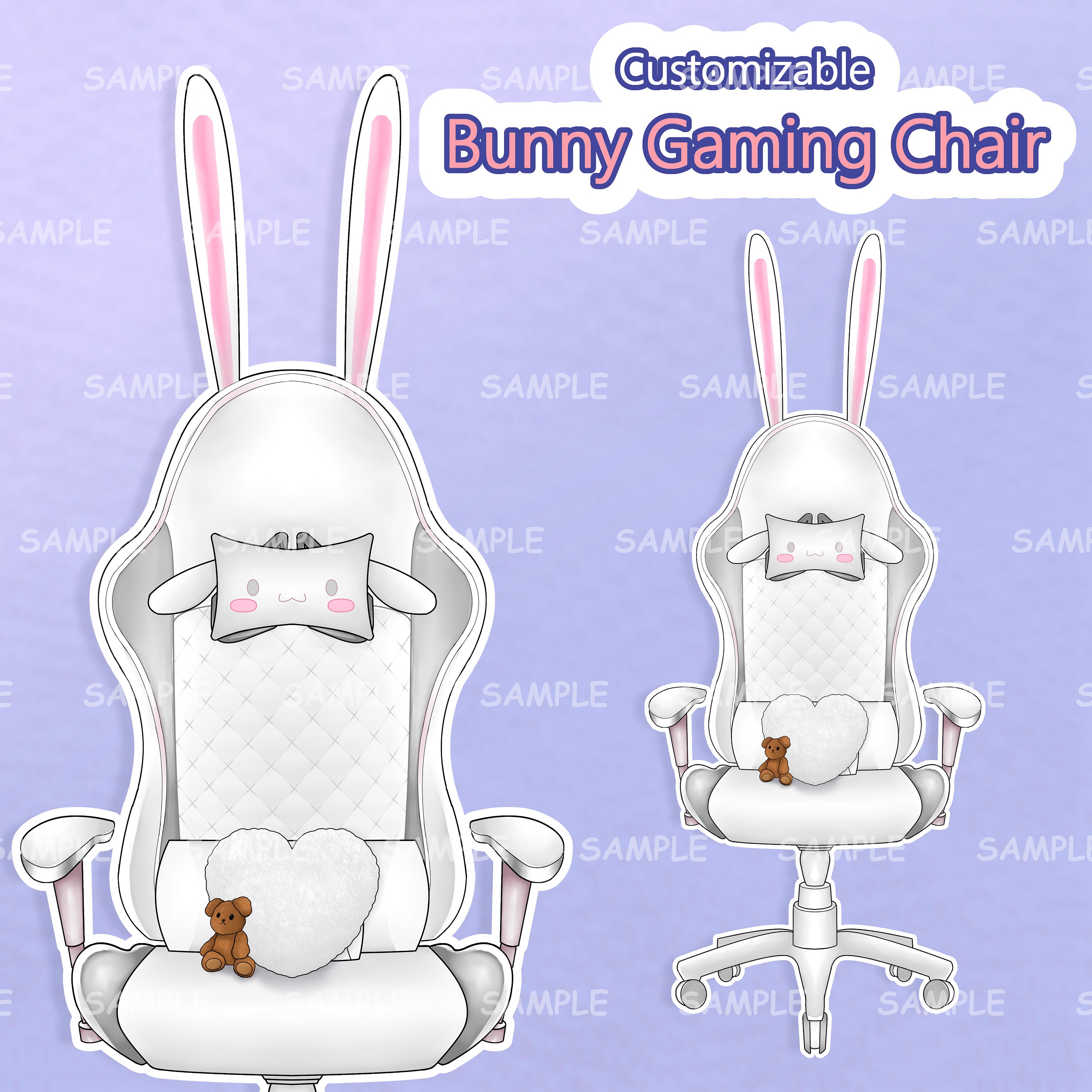 Bunny Gaming Chair Asset | Vtuber Gaming Chair | Customizable Streaming ...