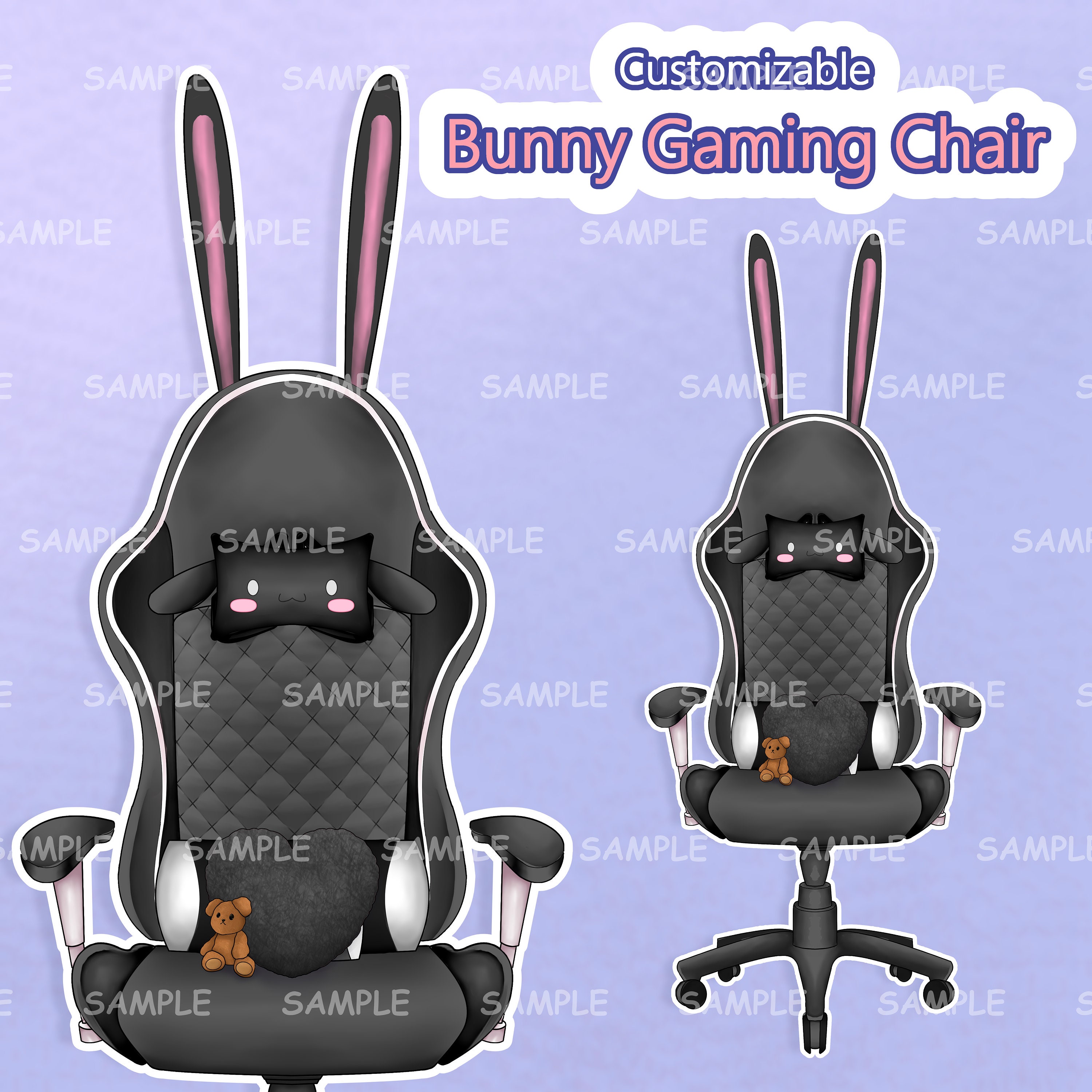 Bunny Gaming Chair Asset | Vtuber Gaming Chair | Customizable Streaming ...