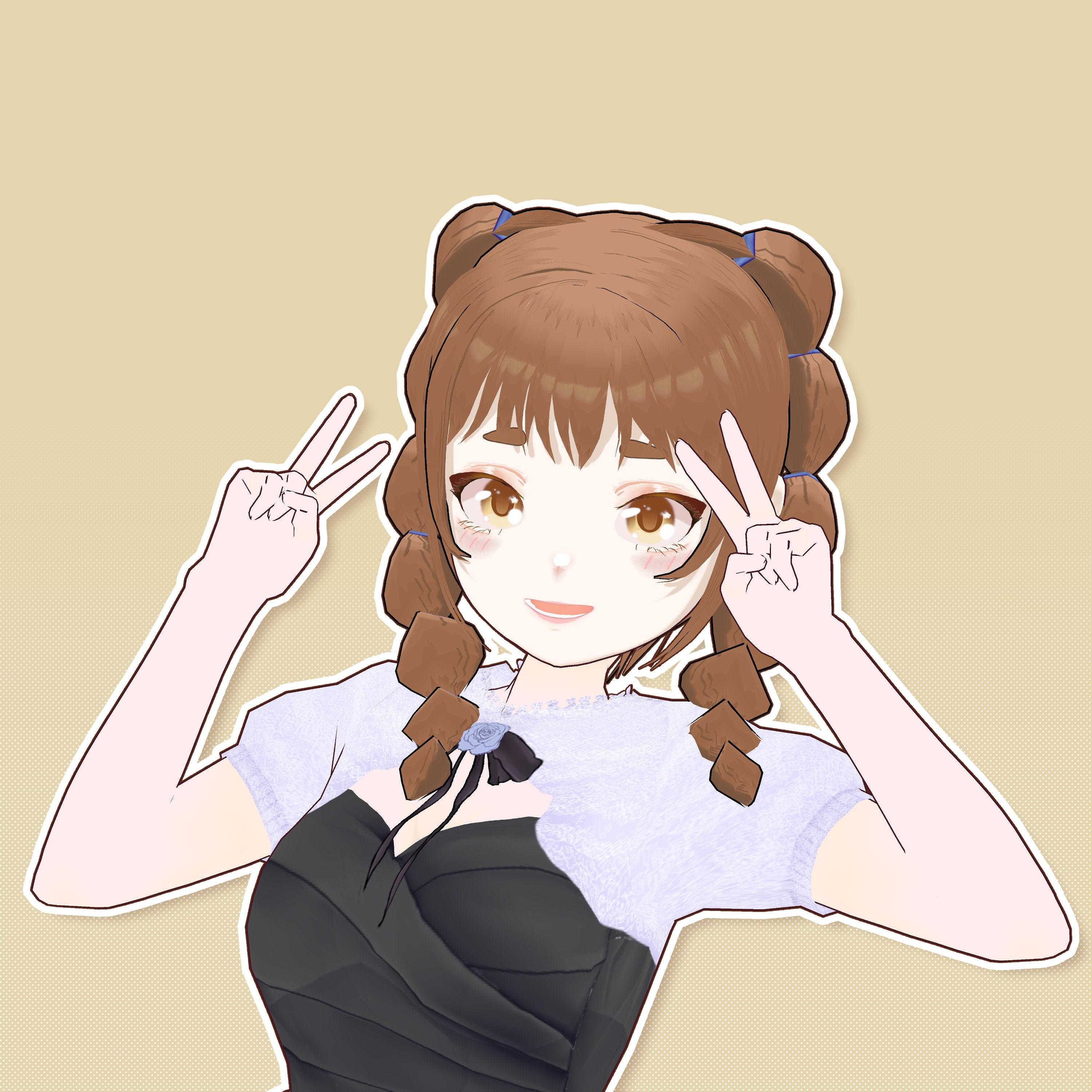 Custom Vtuber Girl Premade 3D Vroid Vtuber VRM Model Customizable ...