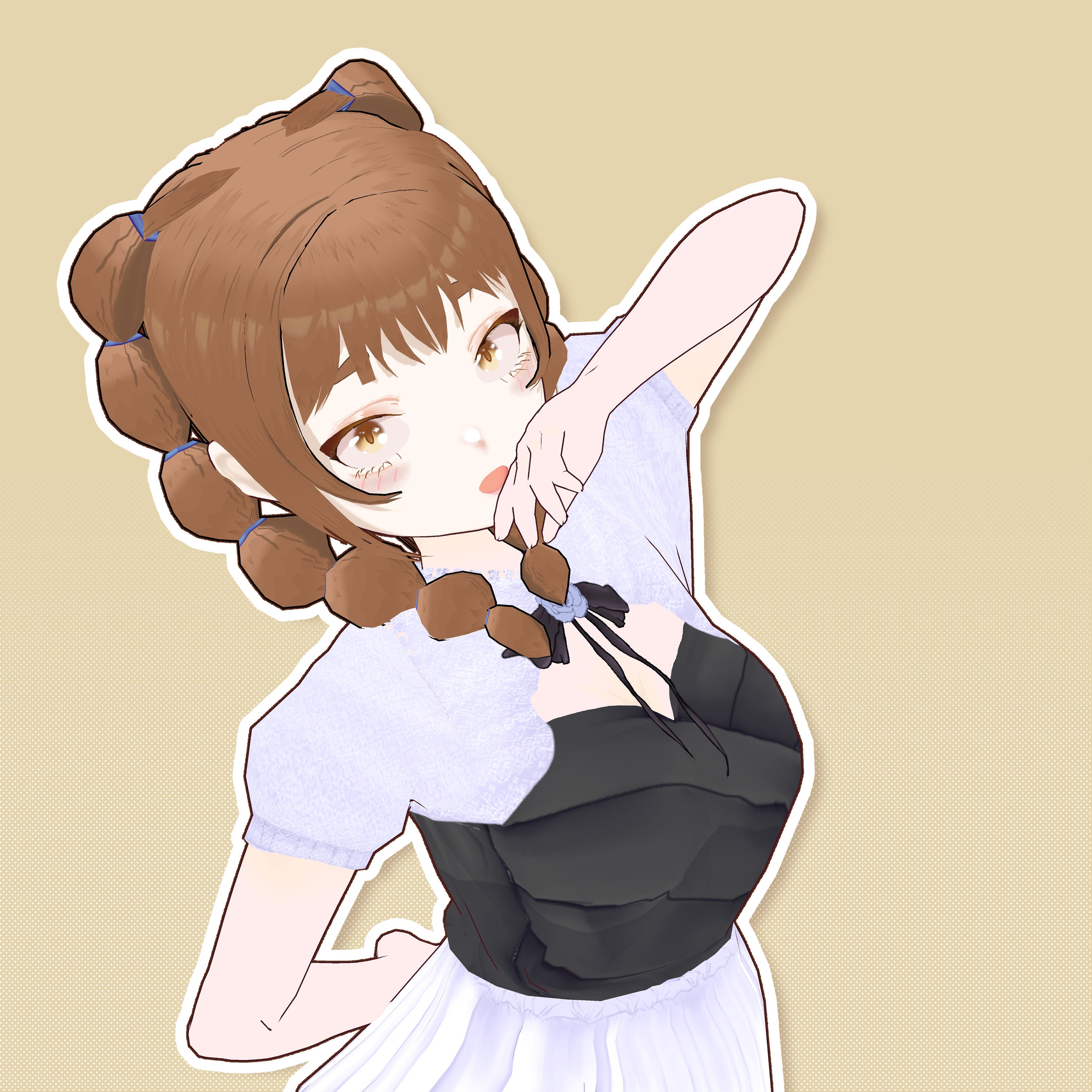 Custom Vtuber Girl Premade 3D Vroid Vtuber VRM Model Customizable ...