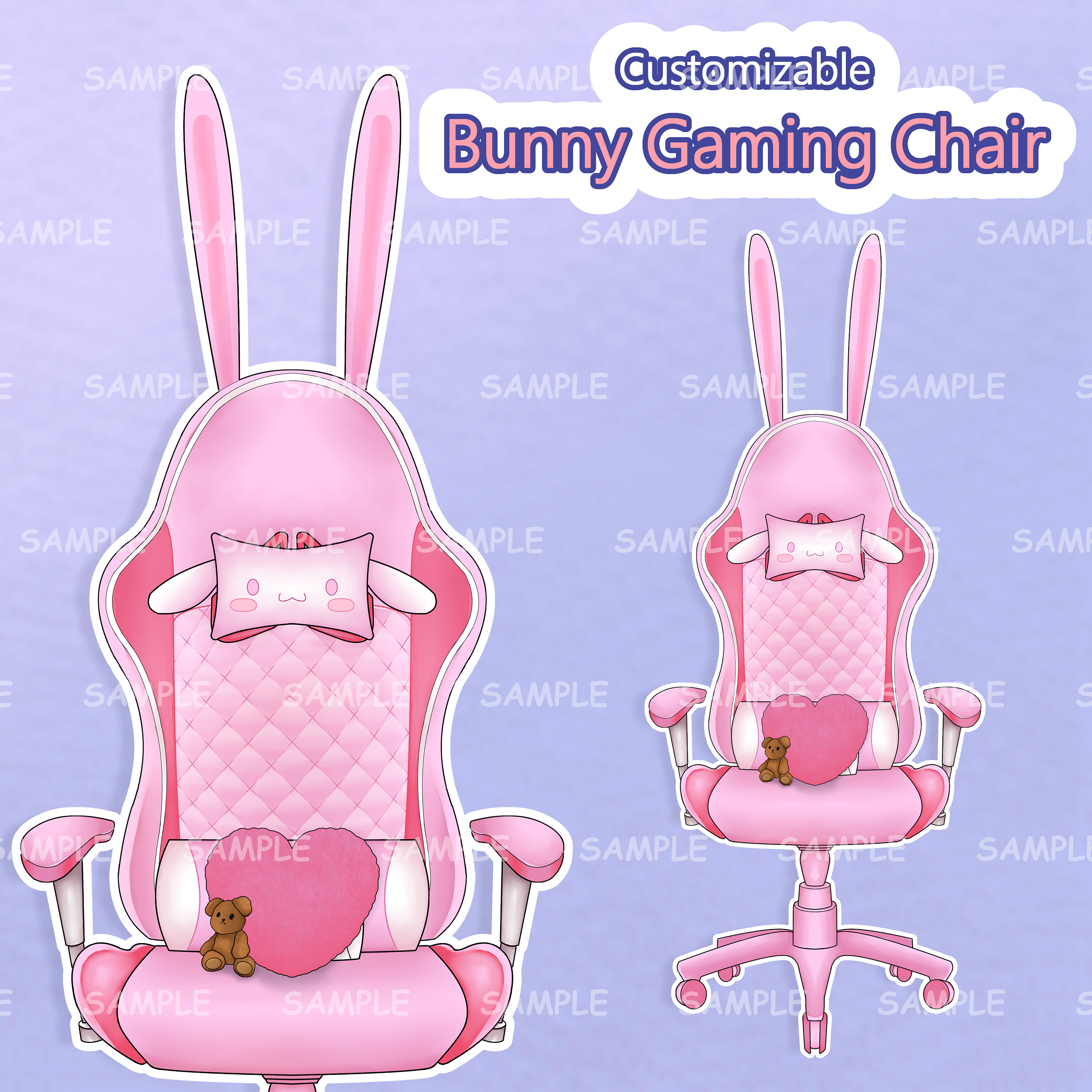 Bunny Gaming Chair Asset | Vtuber Gaming Chair | Customizable Streaming ...