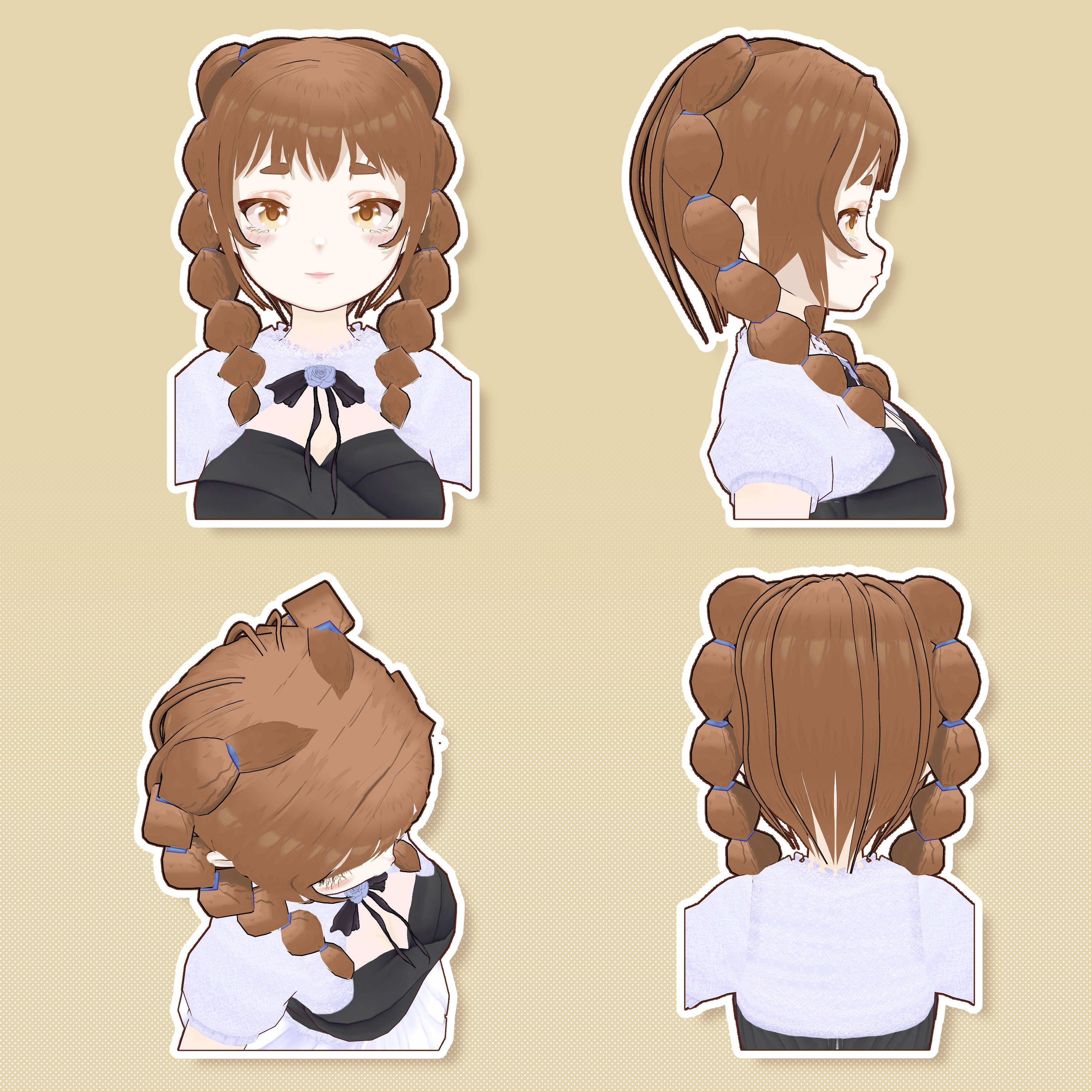 Custom Vtuber Girl Premade 3D Vroid Vtuber VRM Model Customizable ...