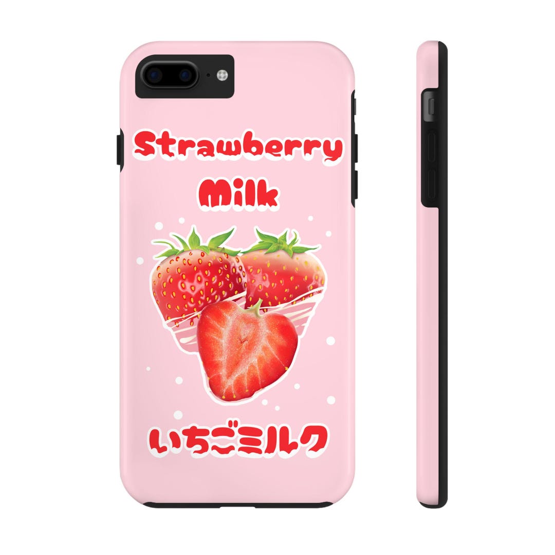 Kawaii Strawberry Milk Phone Case Aesthetic Pink Kawaii Phone Cases for ...