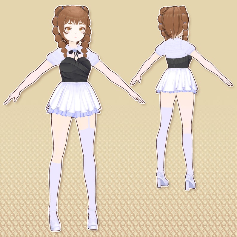 Custom Vtuber Girl | Premade 3D Vroid Vtuber | VRM Model| Customizable ...