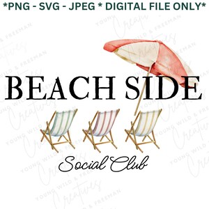 Beach Side Social Club PNG/SVG/JPEG Digital Download File, Beach Side ...