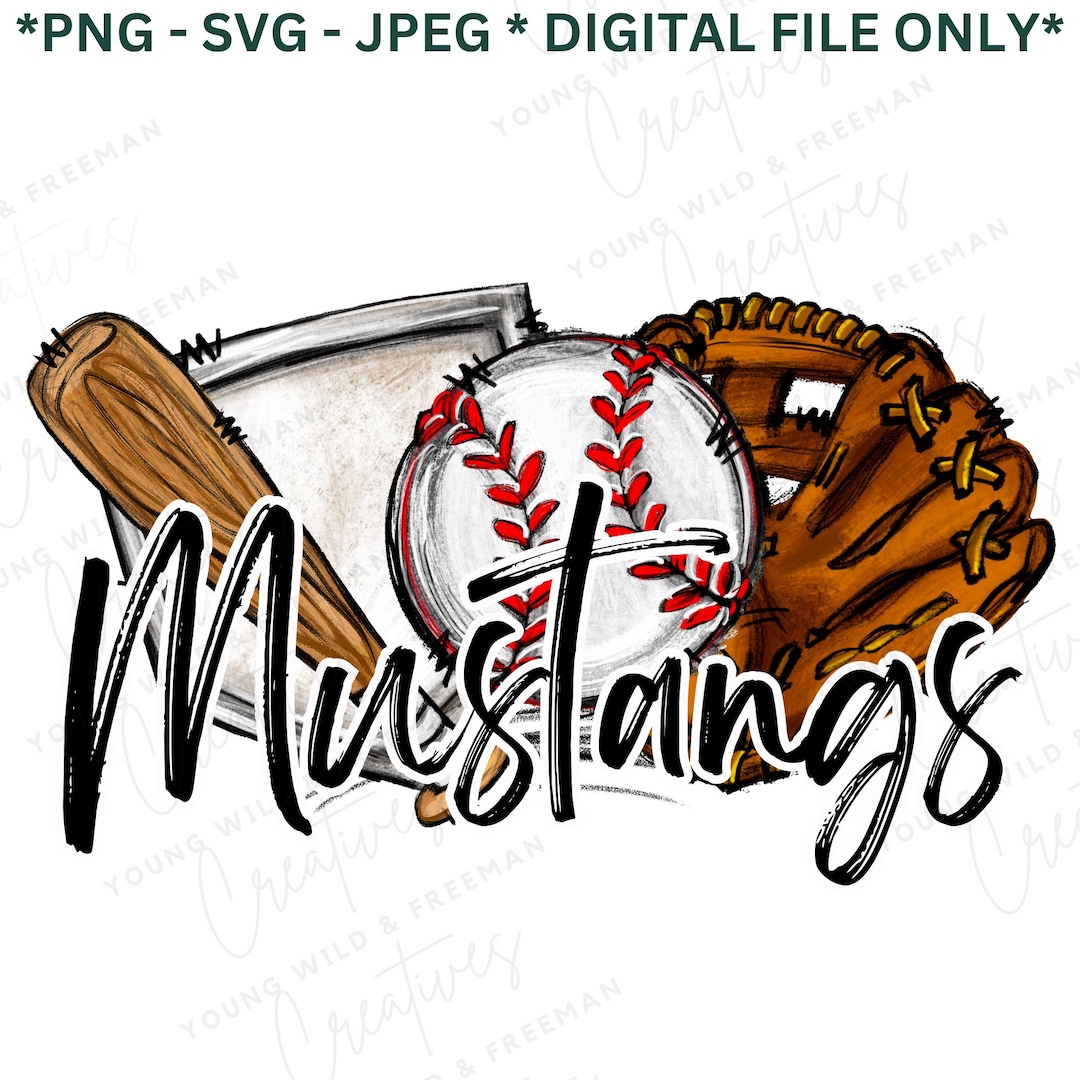 Mustangs Baseball PNG School Spirit Wear Spirit Shirt Baseball Season ...