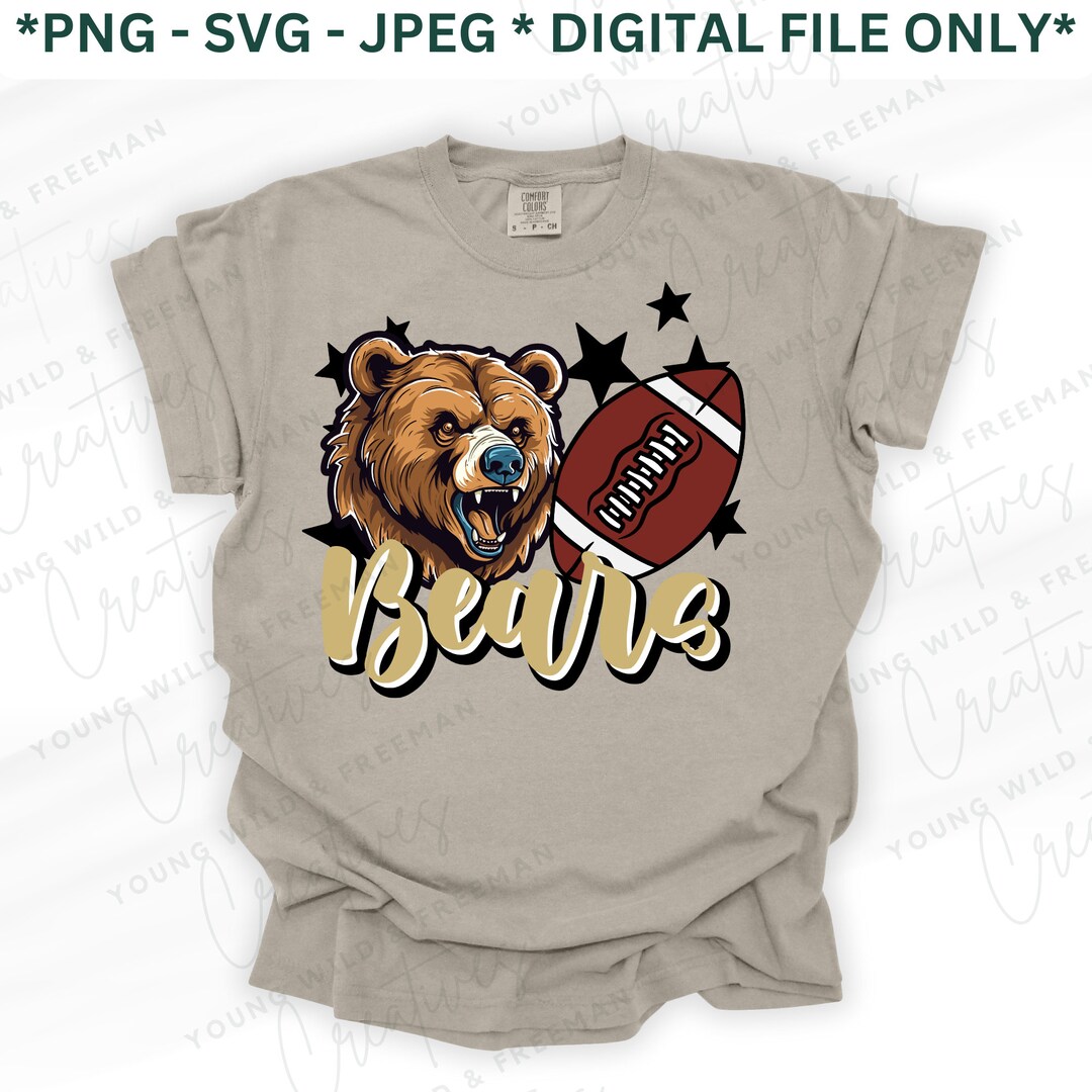 Bears Football PNG/SVG/JPEG Digital Download File, Bears Football Svg ...