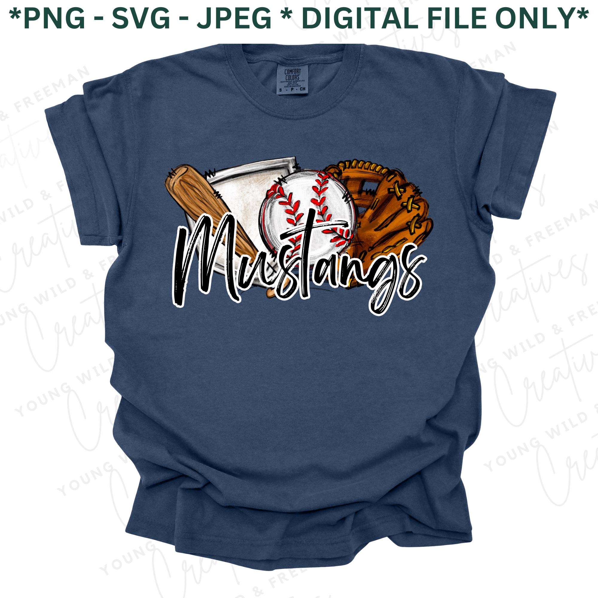 Mustangs Baseball PNG School Spirit Wear Spirit Shirt Baseball Season ...