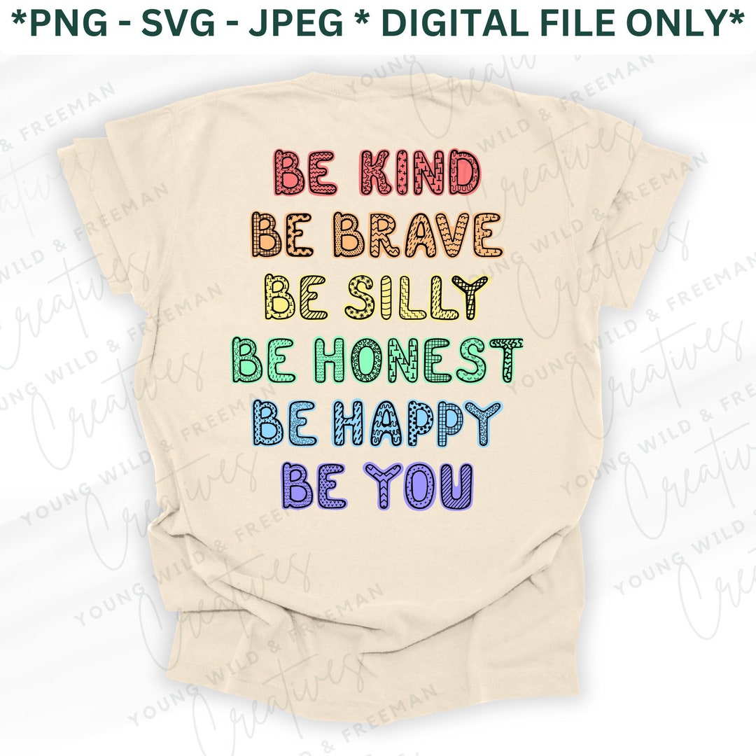 Be Kind PNG/SVG/JPEG Digital Download File, Kindness Svg, Inspirational ...