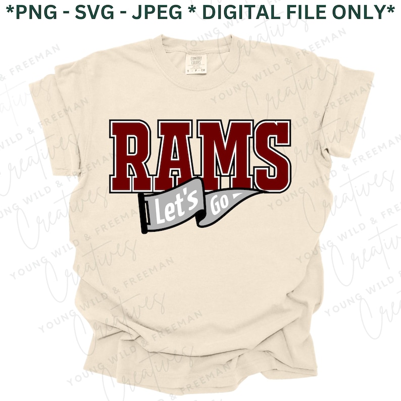 Rams Football PNG/SVG/JPEG Digital Download File, Rams Football Svg ...
