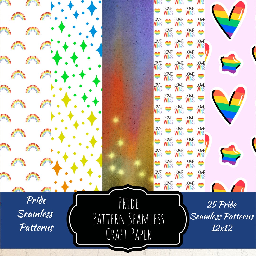 Seamless Pride Colorful Designs, Digital Papers, Seamless Printable ...