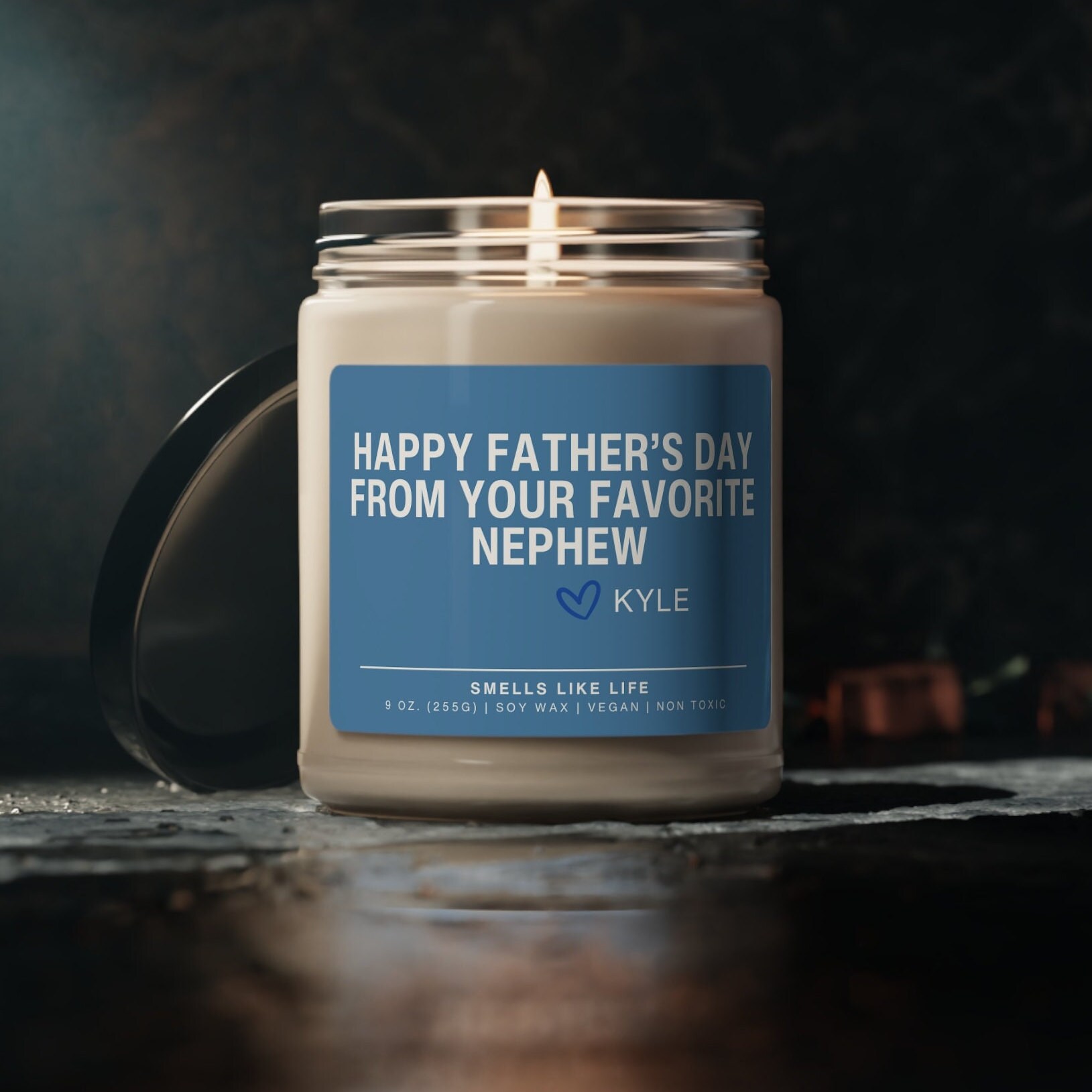 Personalized Father's Day Candle With Message From Nephew - Etsy