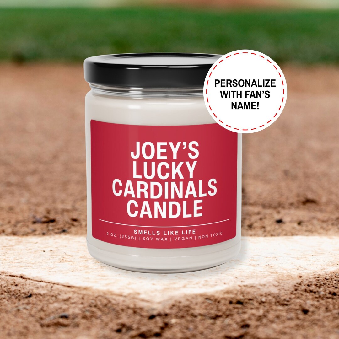 Personalized Lucky Cardinals Candle Custom Game Day Charm, Baseball Fan ...