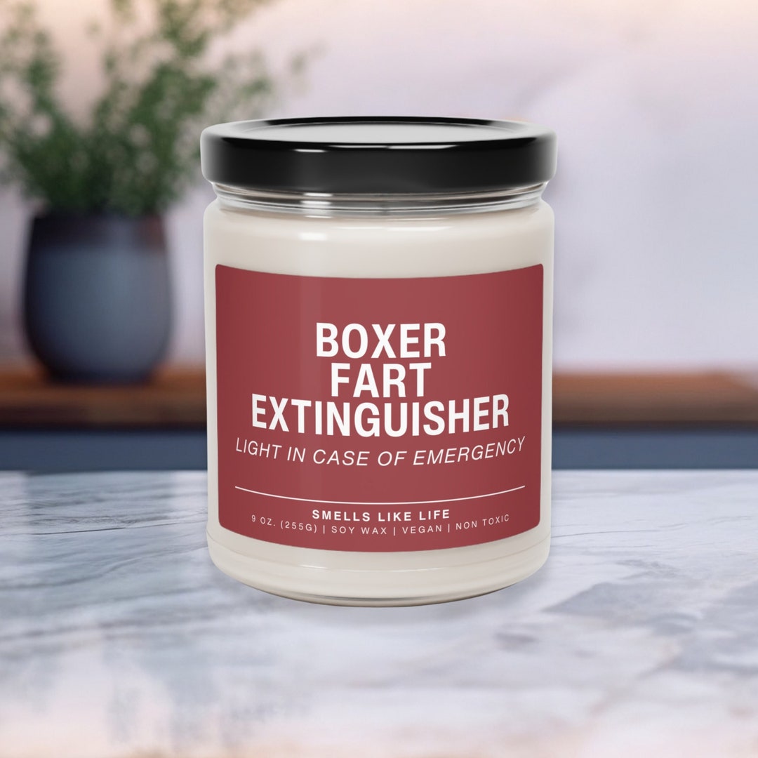 Boxer Fart Extinguisher Candle - Light in Case of Emergency, Funny Dog ...