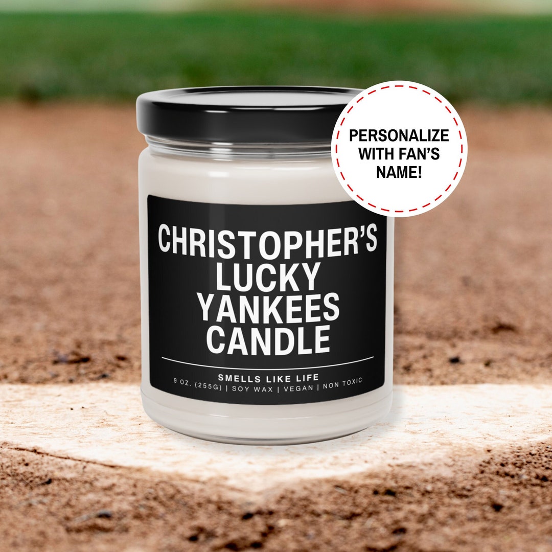 Personalized Lucky Yankees Candle Custom Baseball Game Day Charm, Ideal ...