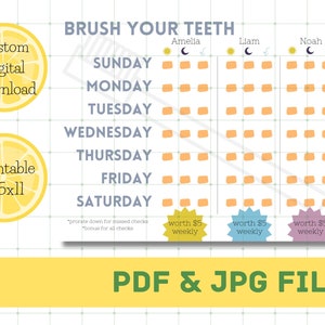 Printable Brushing and Flossing Chart for Kids | Brush Your Teeth ...