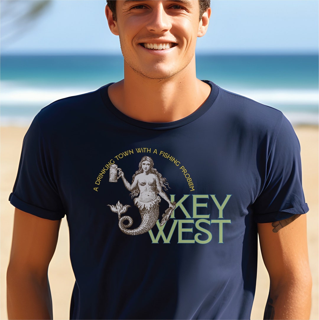Funny Topless Mermaid Key West T-shirt, Party Beach Shirt - Etsy