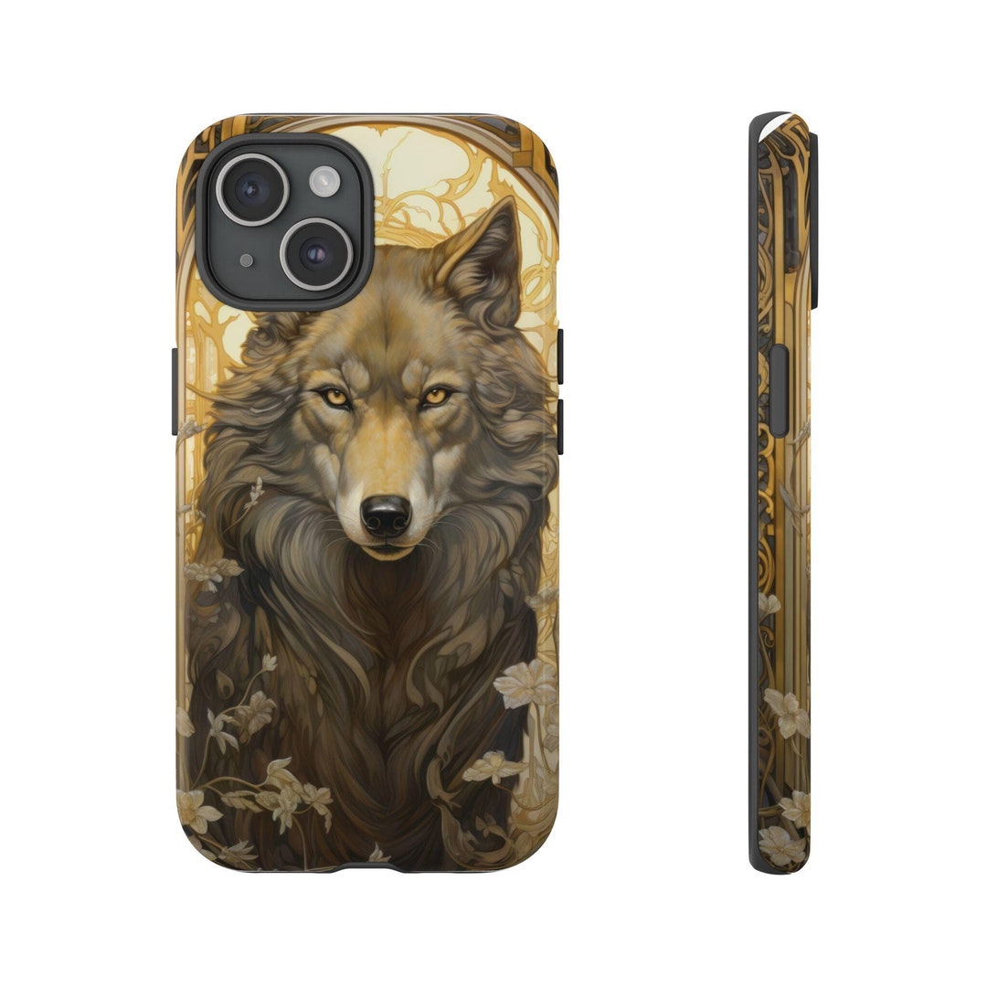 Art Deco Wolf Phone Case: Stylish Animal Design, Protective Cover - Etsy