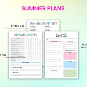 Kids Summer Planner 2024: Activity Schedule, Checklist (PDF) - Etsy