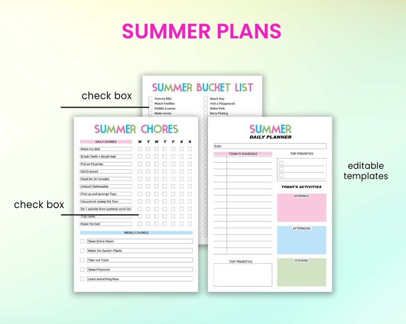 Kids Summer Planner 2024: Activity Schedule, Checklist (PDF) - Etsy