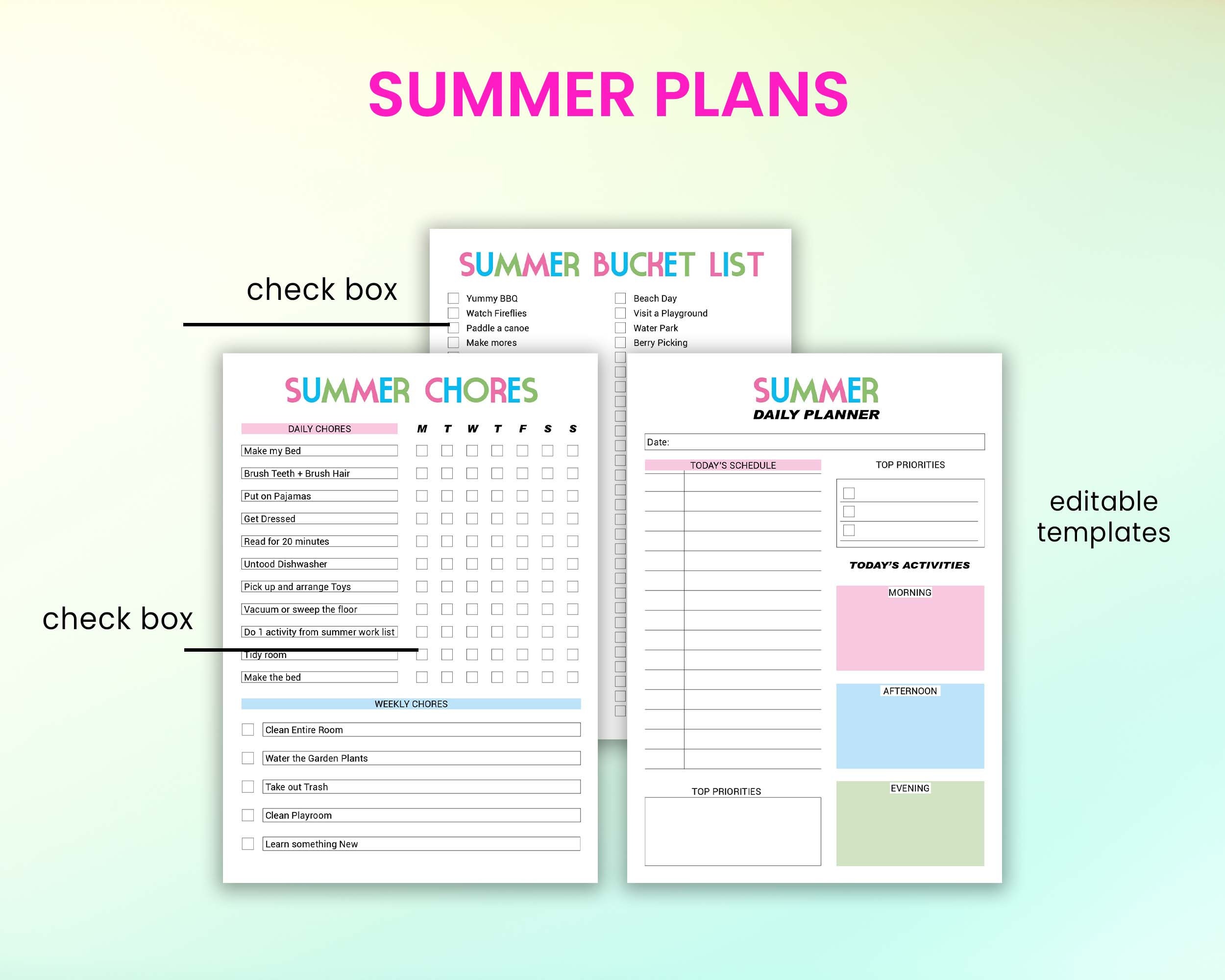 Kids Summer Planner 2024: Activity Schedule, Checklist (PDF) - Etsy