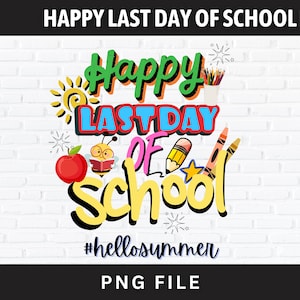 Happy Last Day of School PNG: Retro Teacher Clipart (digital Design) - Etsy