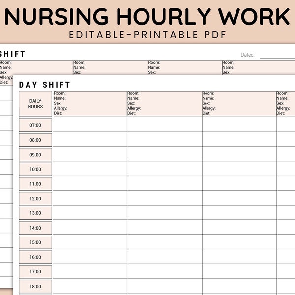 Editable Shift Organizer - Etsy